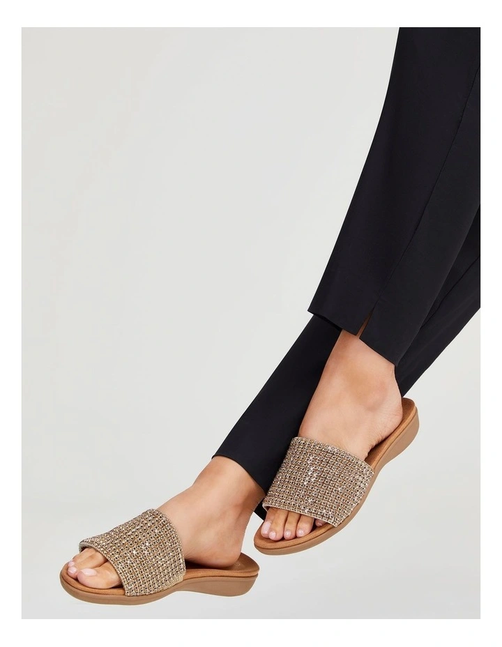 Taking Shape Bling Flex Wedge Slide in Gold | MYER