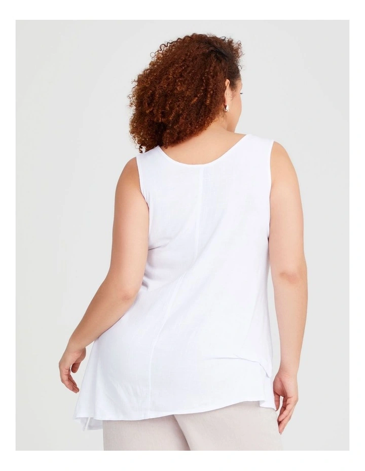 Taking Shape Side Tuck Natural Tank in White | MYER
