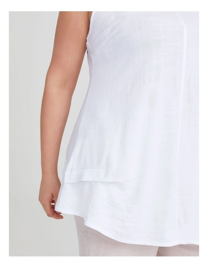 Taking Shape Side Tuck Natural Tank in White | MYER
