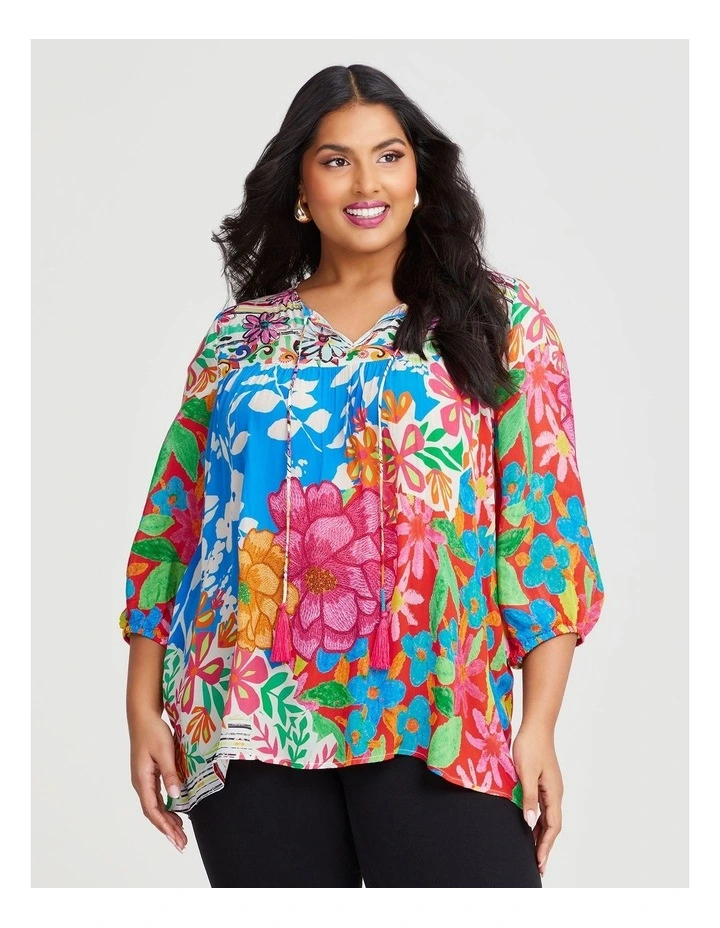 Taking Shape Bec Natural Capri Glow Top in Print | MYER