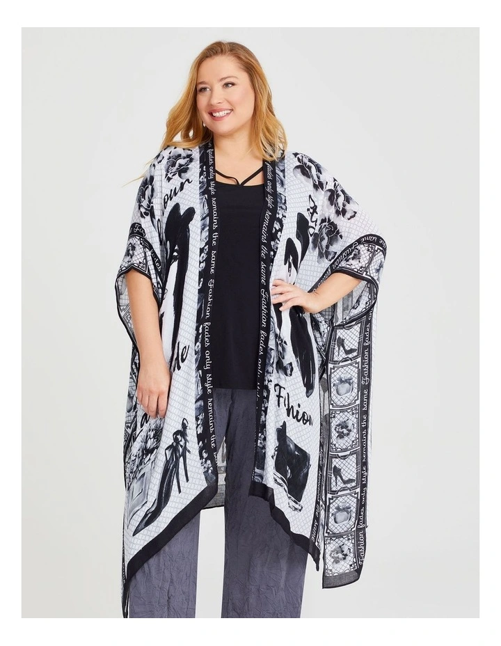 Taking Shape Classic Style Cape in Black/white | MYER
