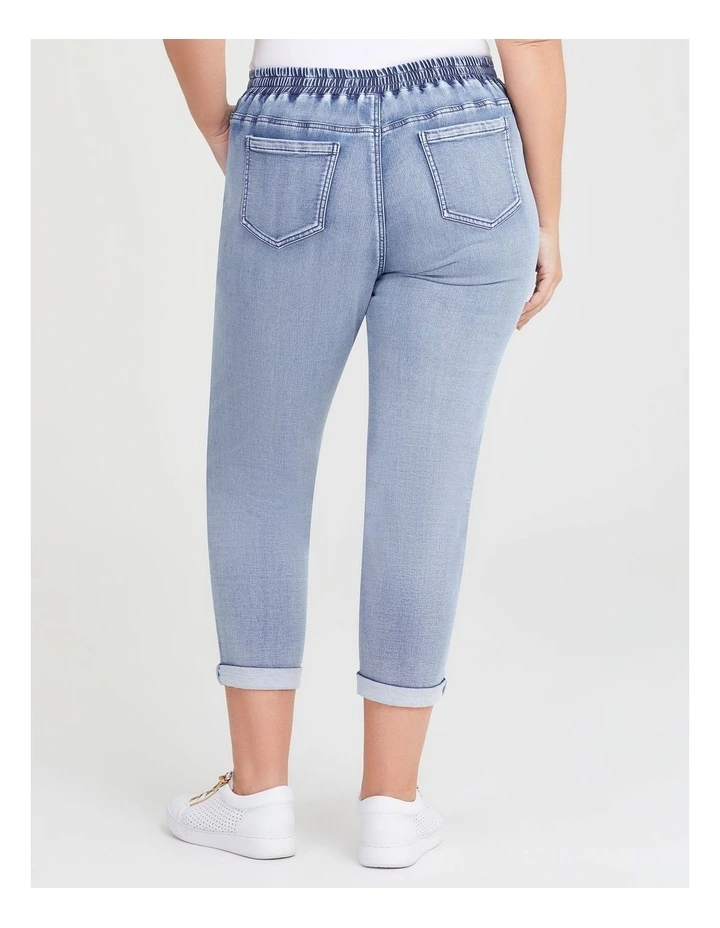 Taking Shape Sequin Embellished Denim Jogger in Light Blue Denim | MYER