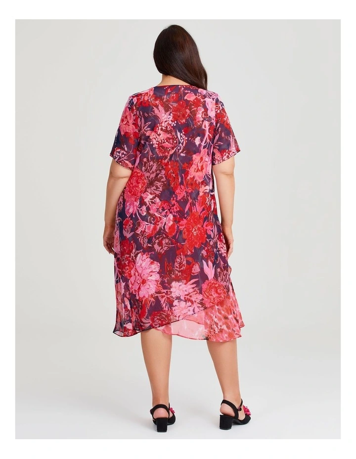 Taking Shape Reversible Travel Dress in Pink/Indigo Print | MYER