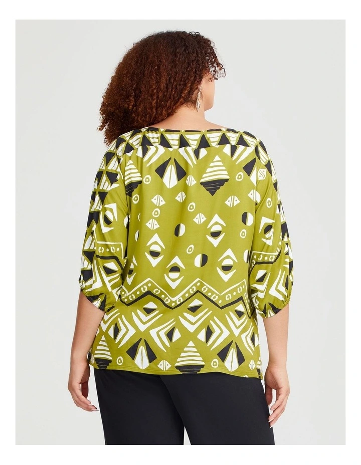 Taking Shape Natural Aztec Top in Print | MYER