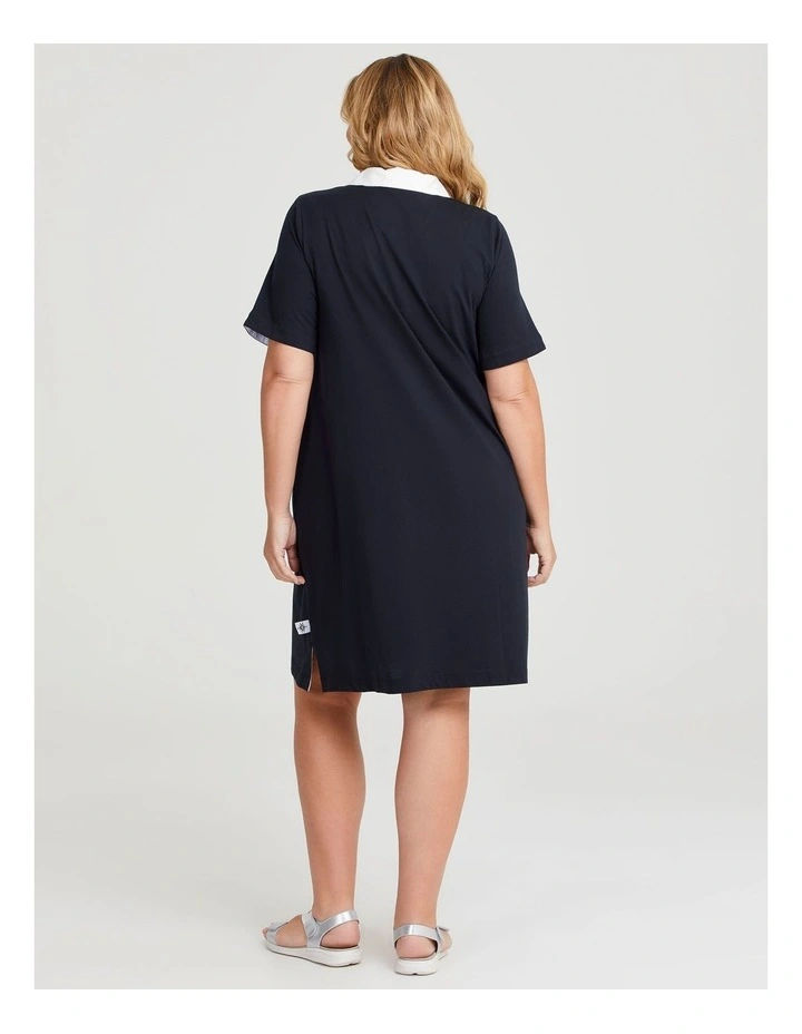Taking Shape Cotton Polo Dress in Navy | MYER