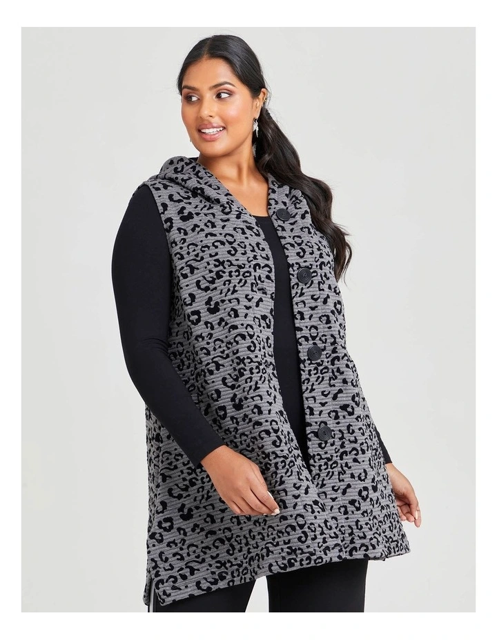 Taking Shape Jasper Rib Ponte Vest in Charcoal | MYER