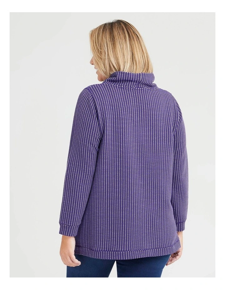 Taking Shape Texture Cowl Neck Ticking Top in Purple | MYER