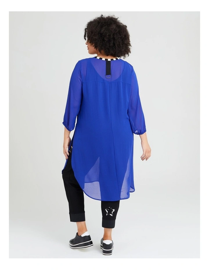 Taking Shape Chiffon Sandy 3/4 Sleeve Tunic Azure Blue | MYER