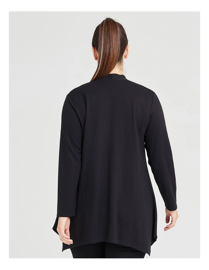 Taking Shape Ivy Bamboo Ponte Button Top in Black | MYER