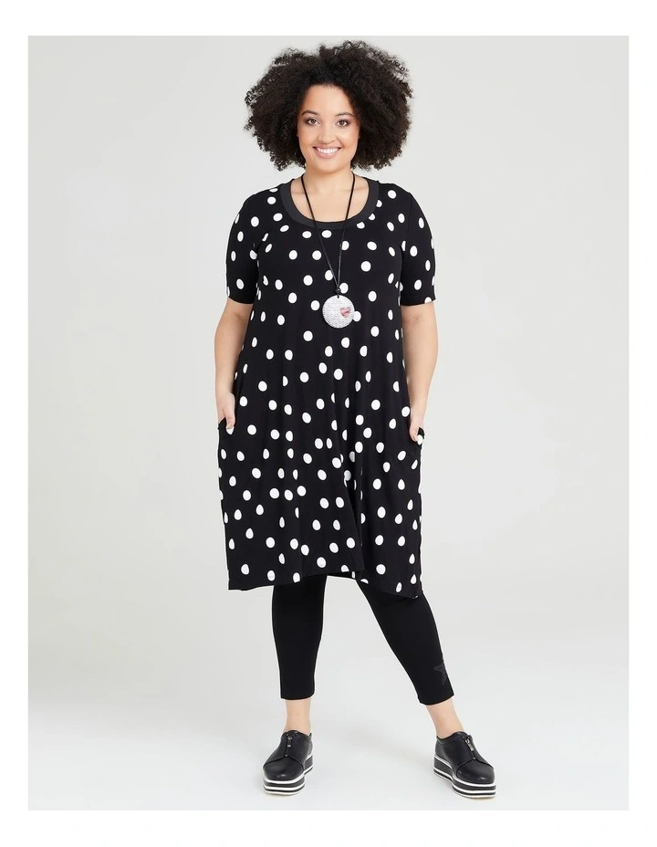 Taking Shape Natural Seeing Spots Dress in Black/White | MYER