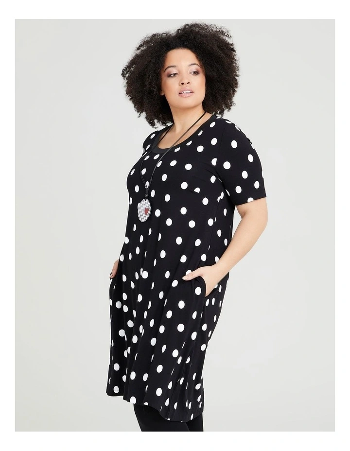 Taking Shape Natural Seeing Spots Dress in Black/White | MYER