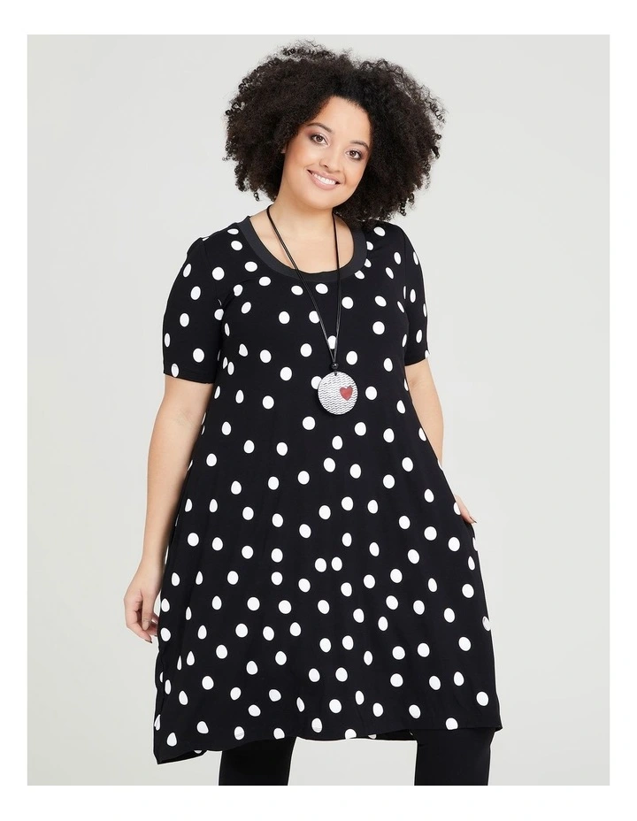 Taking Shape Natural Seeing Spots Dress in Black/White | MYER