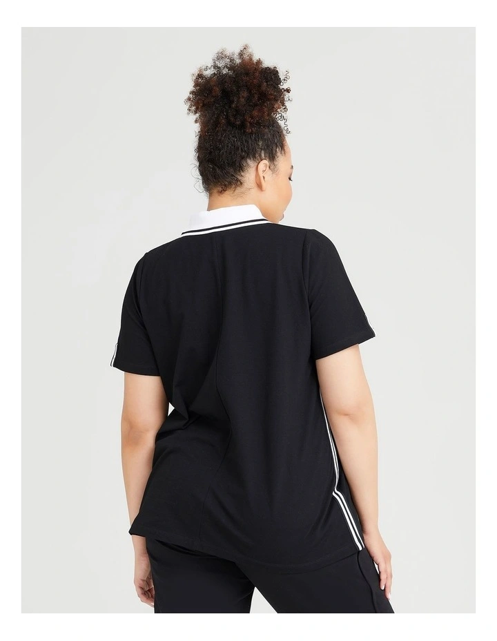 Taking Shape Cotton Pique Polo Top Black | MYER