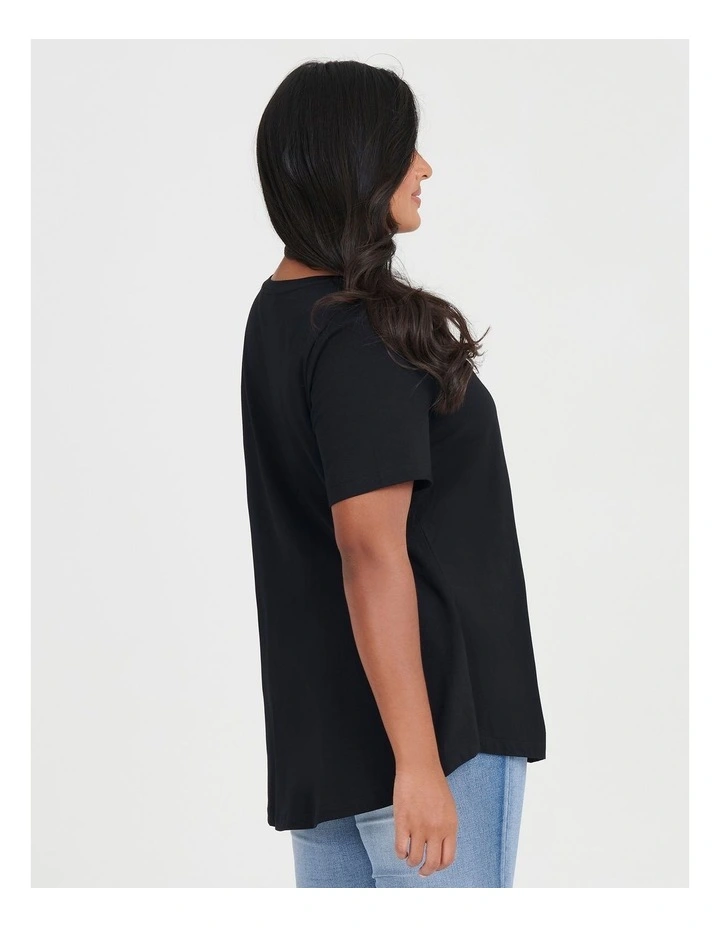 Taking Shape Organic Crew Swing Basic Tee Black | MYER
