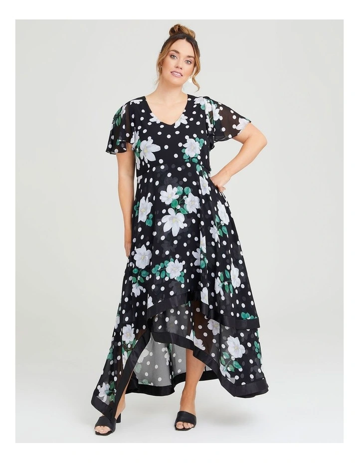 Taking Shape Derby Chiffon Hi-lo Maxi Dress Print | MYER