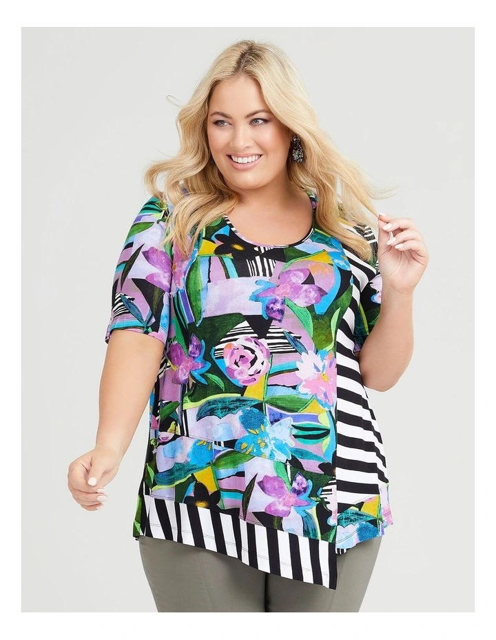 Taking Shape Natural Palm Springs Top in Print | MYER