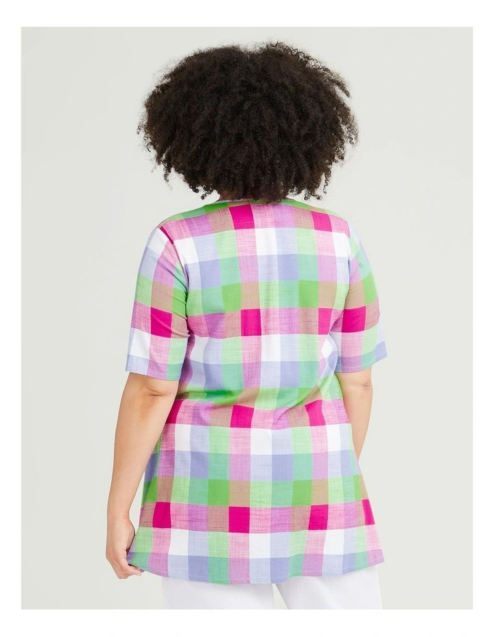 Taking Shape Check Button Natural Tunic Check | MYER