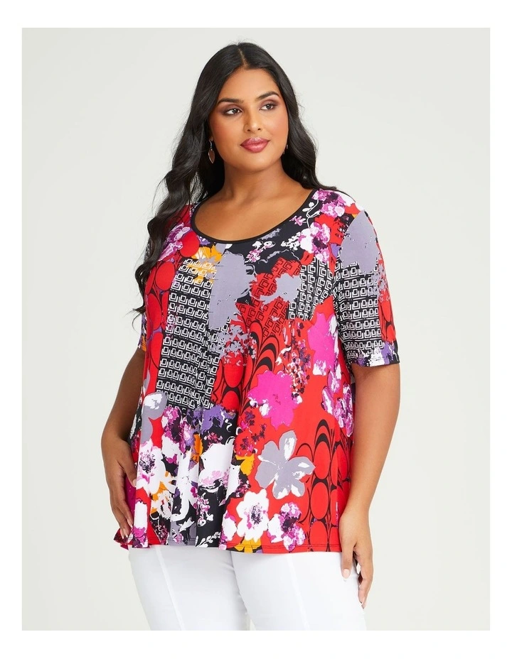Taking Shape Geo Clash Top Print | MYER