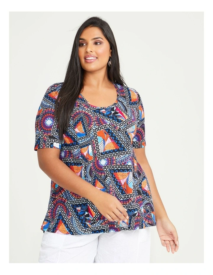 Taking Shape Summer Geo Vibe Top Print | MYER