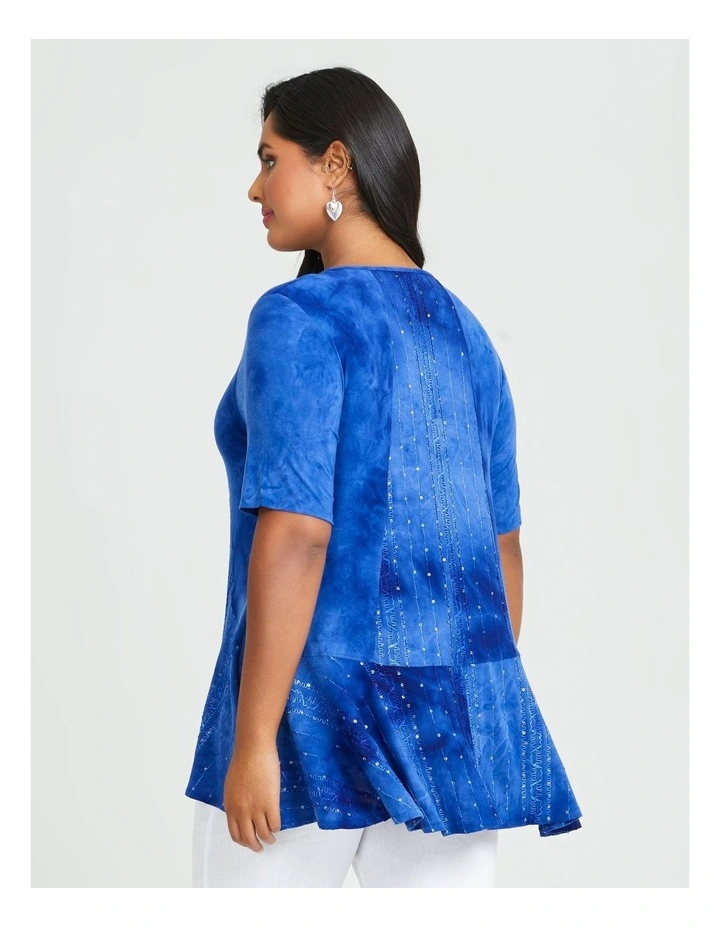 Taking Shape Sequin Peplum Top Cobalt | MYER