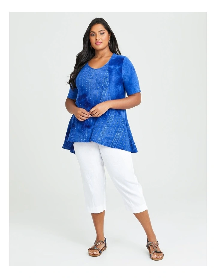 Taking Shape Sequin Peplum Top Cobalt | MYER