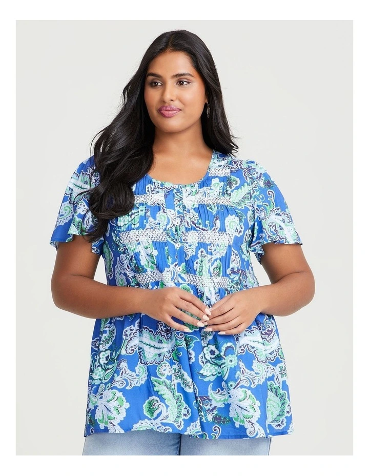 Taking Shape Natural Paisley Smock Top in Print | MYER