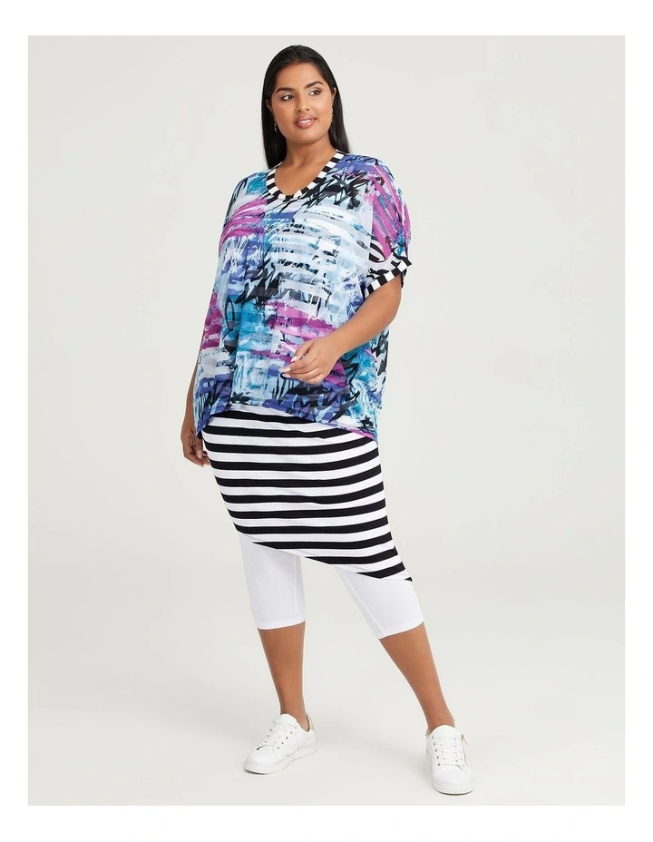 Taking Shape Mesh Mia Graffiti Top Print | MYER
