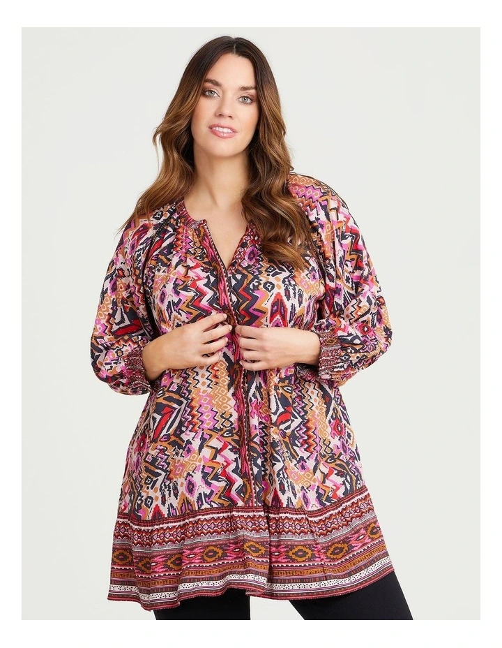 Taking Shape Natural Aztec Print Tunic Print | MYER