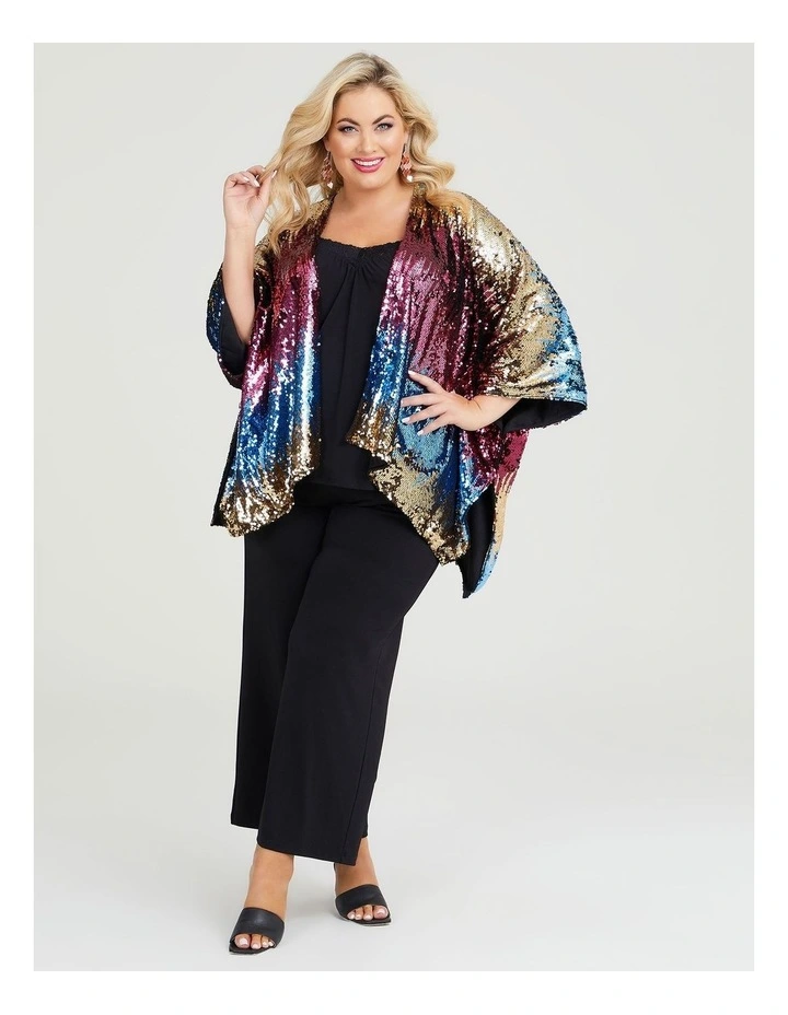 Taking Shape Sequin Evening Cape Multi | MYER