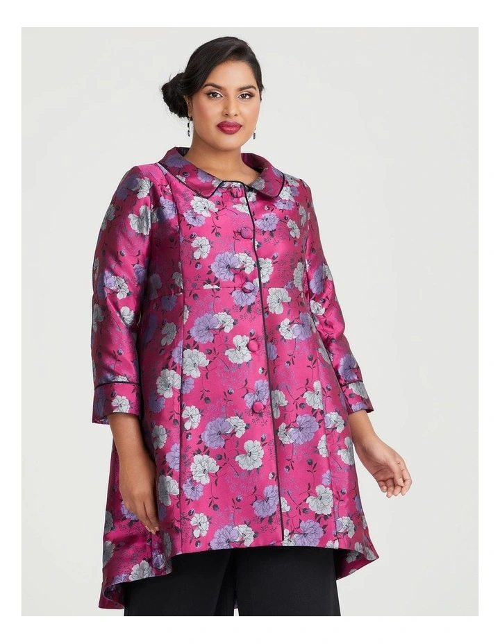 Taking Shape Isabella Jacquard Event Coat in Multi | MYER