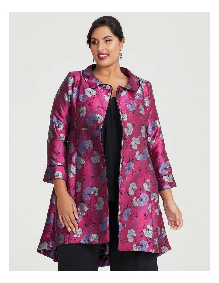 Taking Shape Isabella Jacquard Event Coat in Multi | MYER