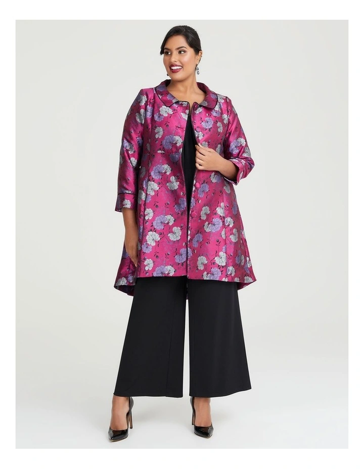 Taking Shape Isabella Jacquard Event Coat in Multi | MYER