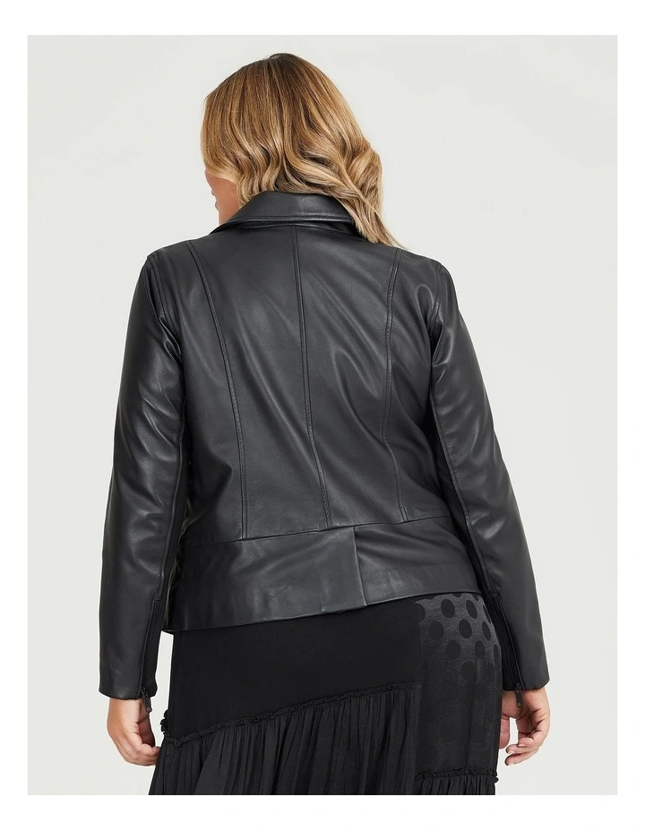 Taking Shape Leather Harper Jacket Black | MYER