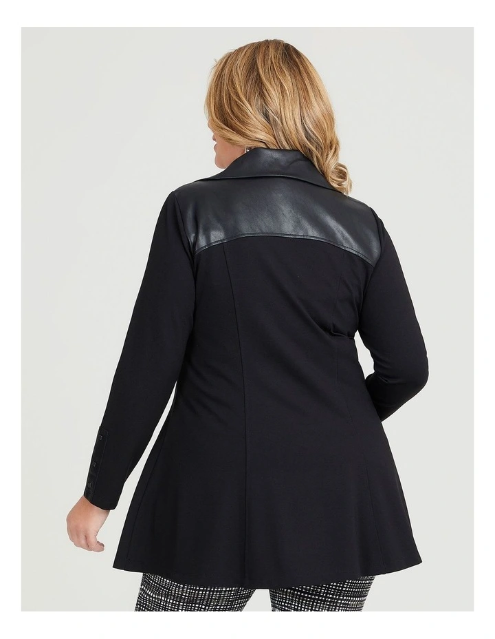 Taking Shape Zip Bamboo & Pleather Jacket in Black | MYER