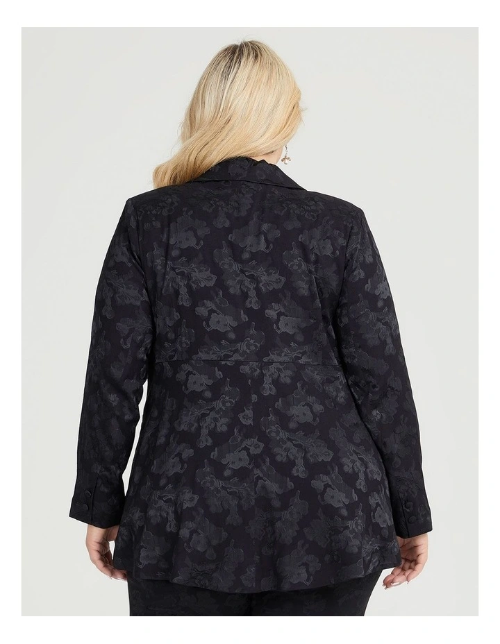 Taking Shape Eve Jacquard Suit Jacket in Black | MYER