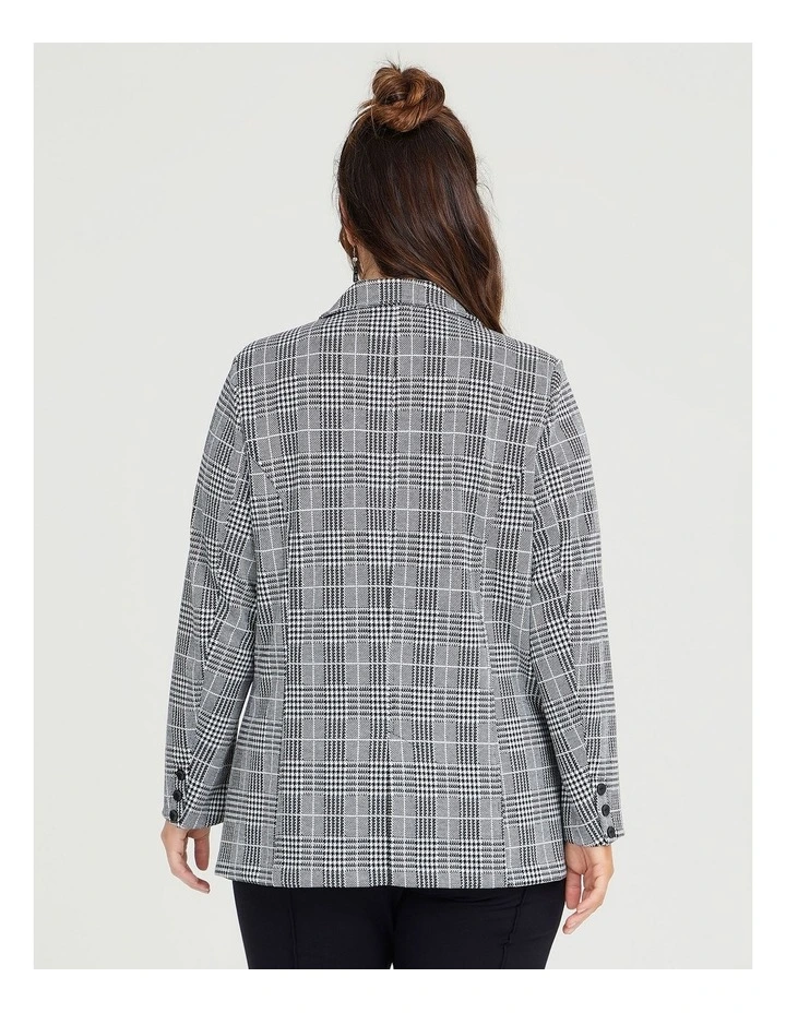 Taking Shape Check Knit Blazer Black/off White | MYER