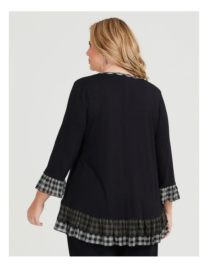 Taking Shape Natural Gingham Boheme Top Black/olive Check | MYER