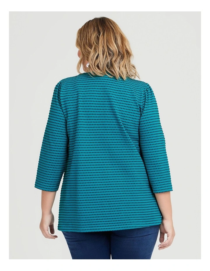 Taking Shape Cotton Dot Ticking Top in Blue | MYER