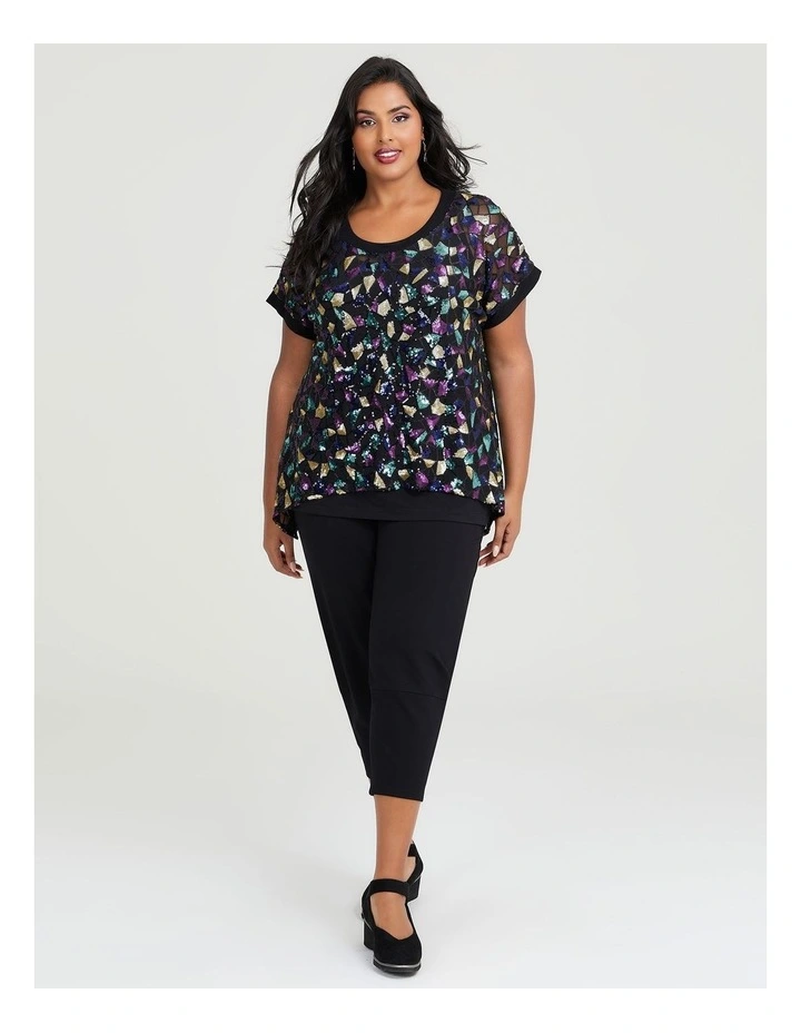 Taking Shape Mesh Sequins Skylark Top Black/multi | MYER