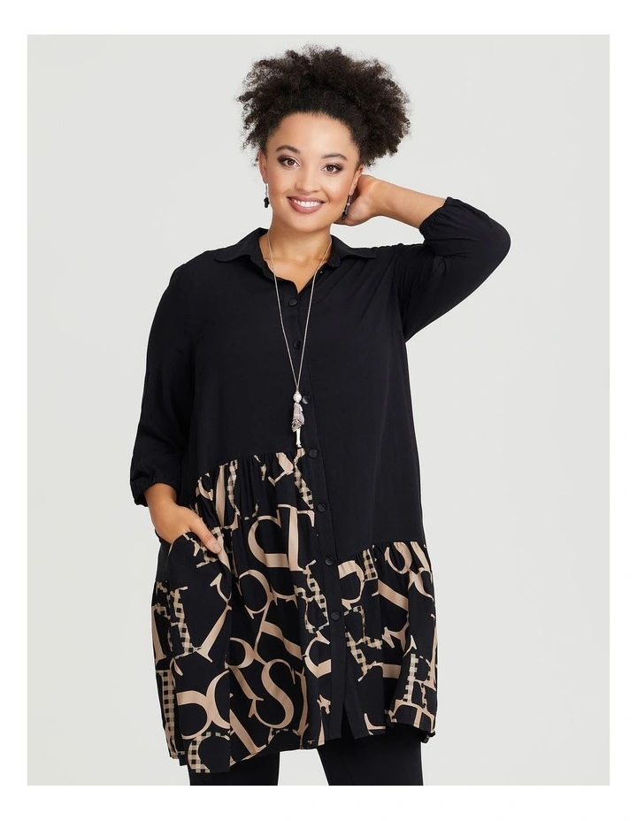 Taking Shape Bamboo Fundamental Shirt in Black Multi | MYER
