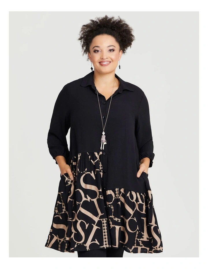 Taking Shape Bamboo Fundamental Shirt in Black Multi | MYER