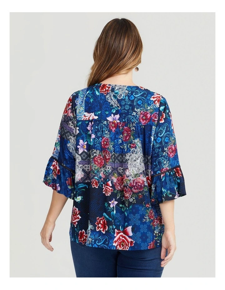 Taking Shape Natural Floral Boho Top in Multi | MYER