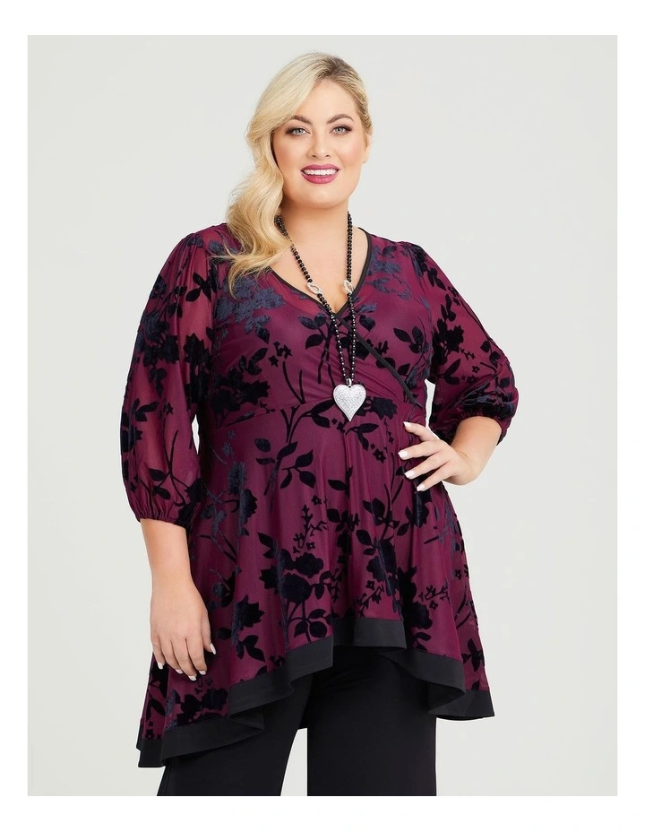 Taking Shape Devore Velvet Evening Tunic in Multi | MYER
