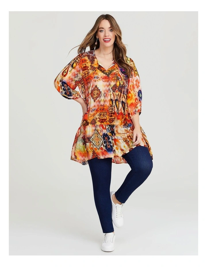 Taking Shape Natural Tribal Print Tunic Print | MYER