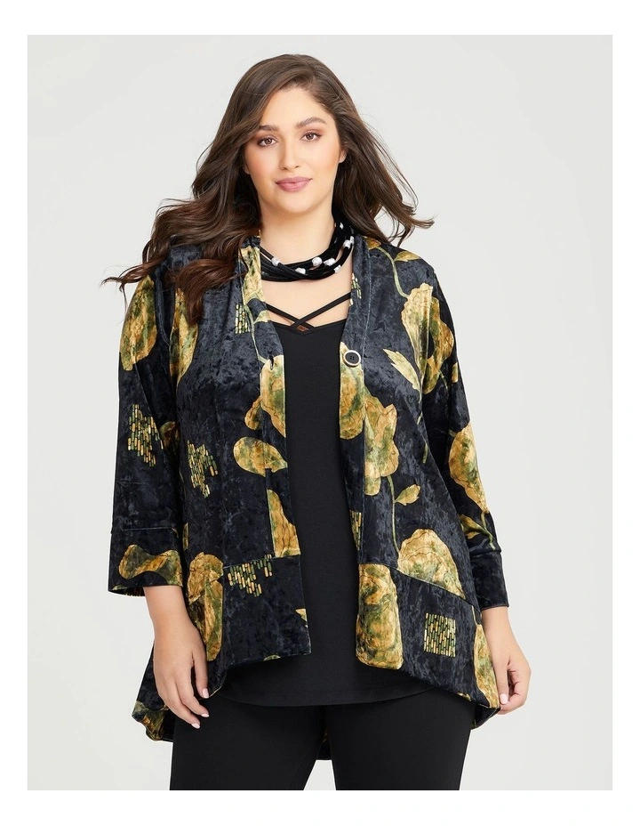Taking Shape Moody Velour Cardigan Print | MYER