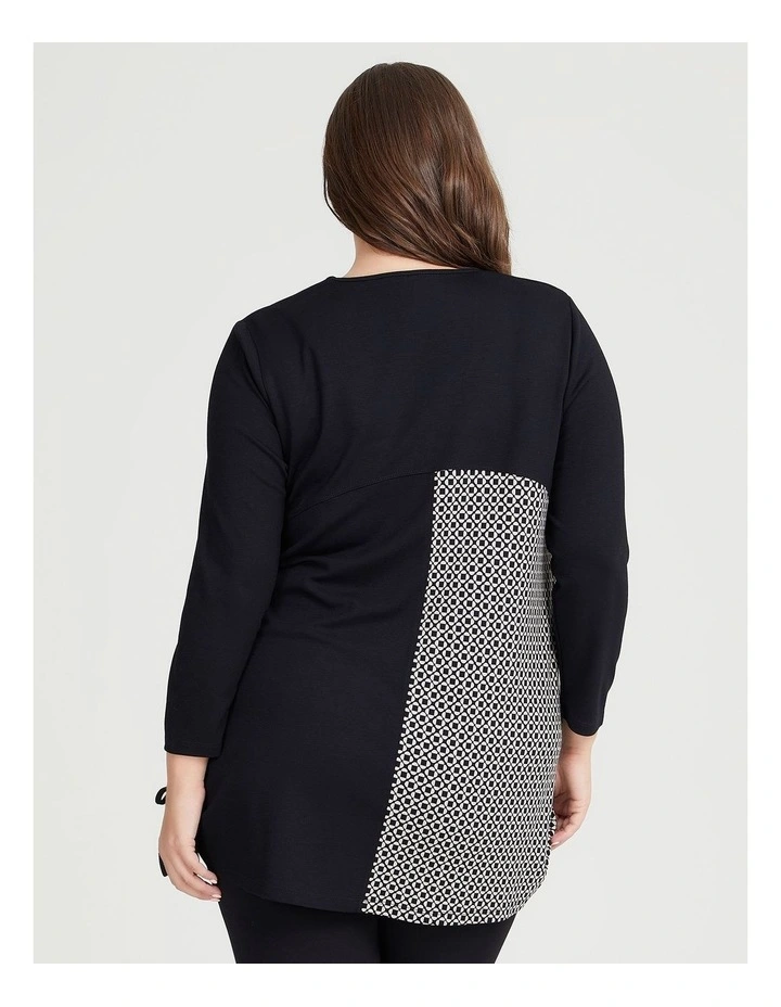 Taking Shape Mischa Natural Ponte Tunic Black/ecru | MYER