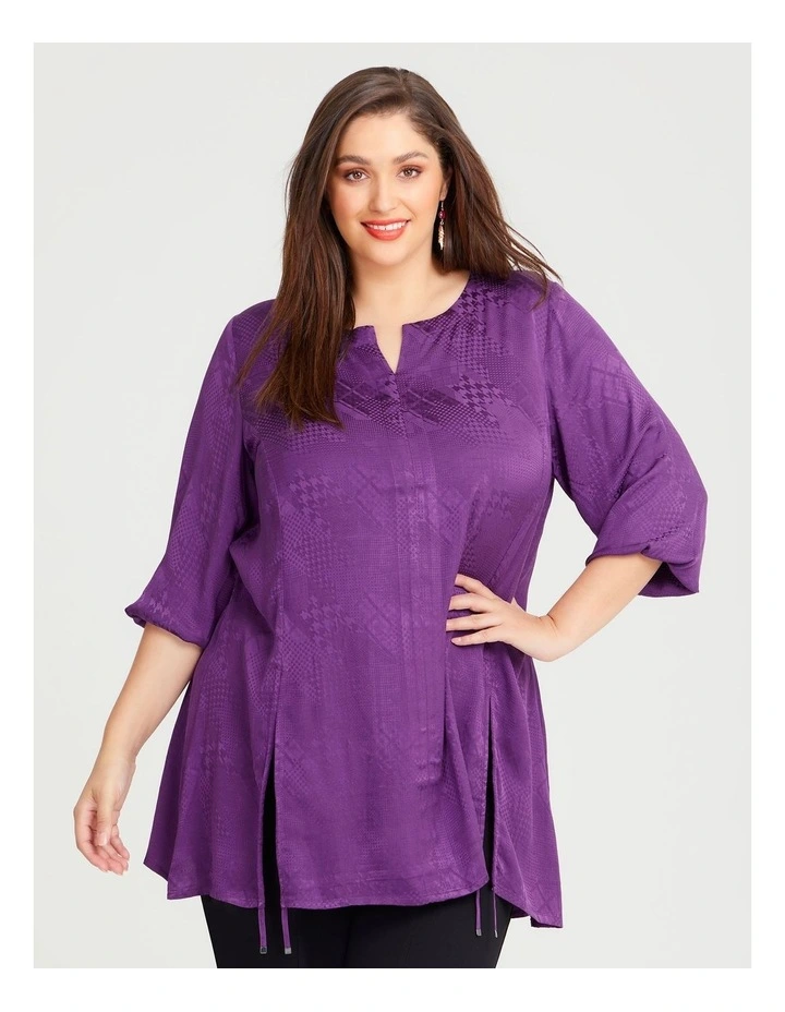 Taking Shape Jacquard Natural Sheen Tunic in Purple Magic | MYER