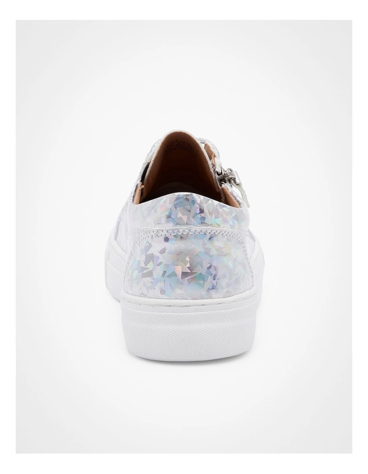 Taking Shape Hologram Side Zip Sneaker in Silver | MYER