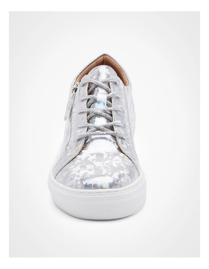 Taking Shape Hologram Side Zip Sneaker in Silver | MYER