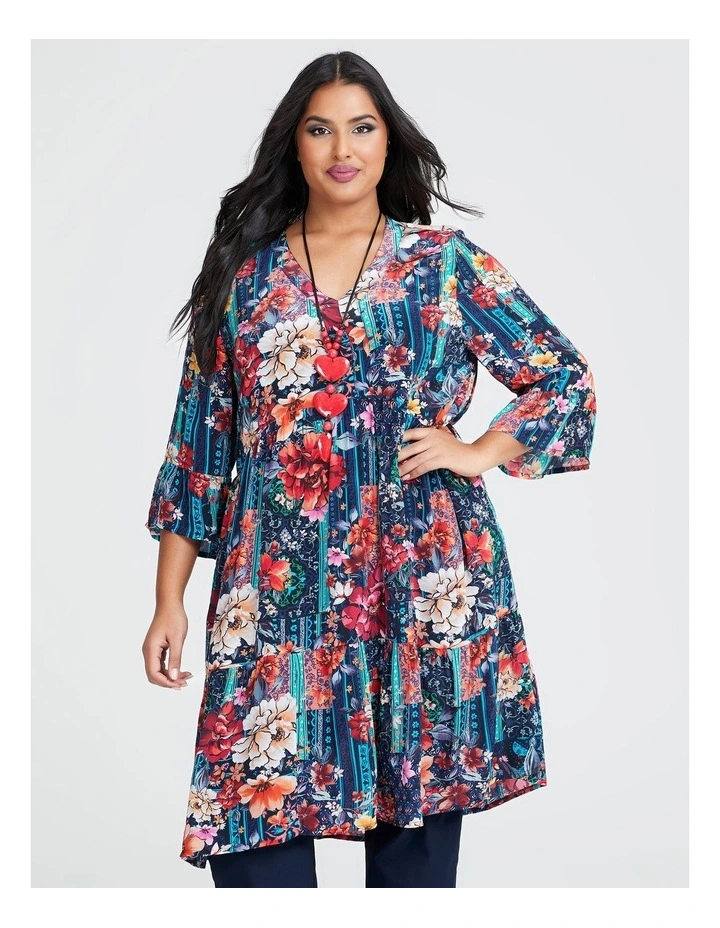 Taking Shape Natural Summer Reflection Tunic Print | MYER